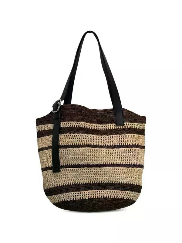 Loewe Loop Basket Striped Shoulder Bag - Brown