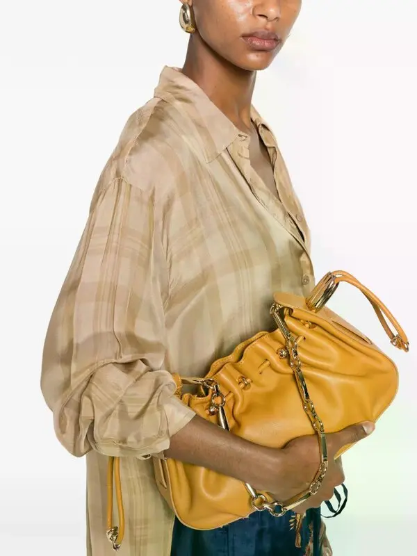 Zimmermann Halcyon Ruched Chain-link Shoulder Bag