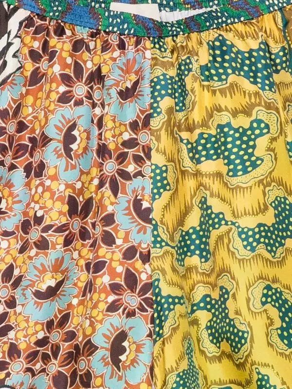 ALEMAIS Arnie Graphic-print Silk Shorts