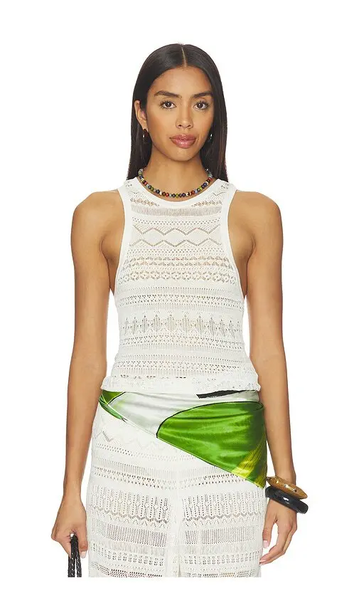 Nanushka Raisie Knit Tank - White