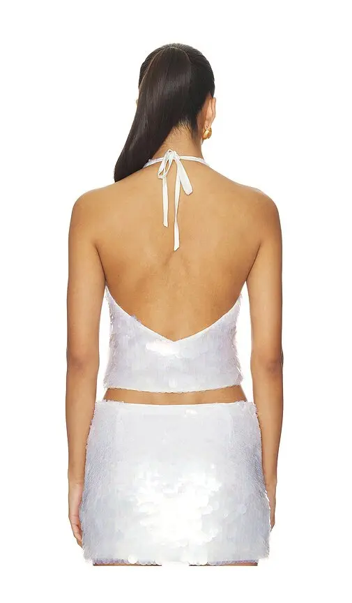 LESLIE AMON Sequin Halter Top