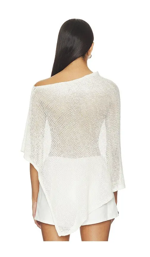 Enza Costa Linen Open Knit Poncho