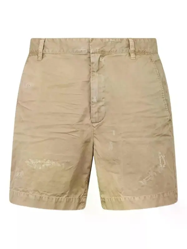 Dsquared2 Dan Cotton Twill Distressed Shorts