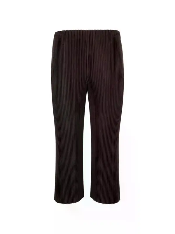 Issey Miyake Pleated Cropped Trousers - Brown