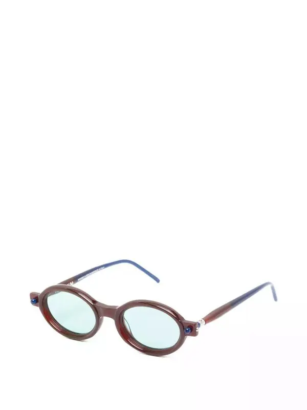 KUBORAUM Burgundy Round-frame Sunglasses
