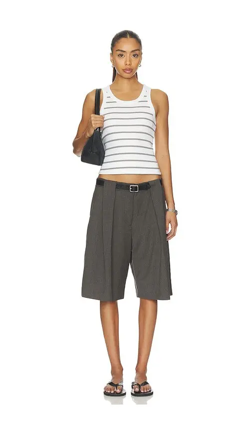 Vince Stripe Scoop Neck Tank - Ivory