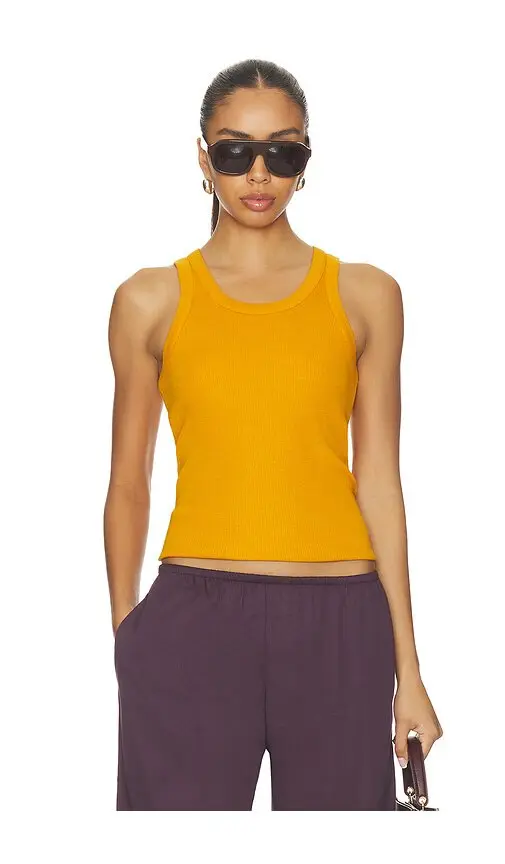 Vince Ribbed Scoop Neck Tank