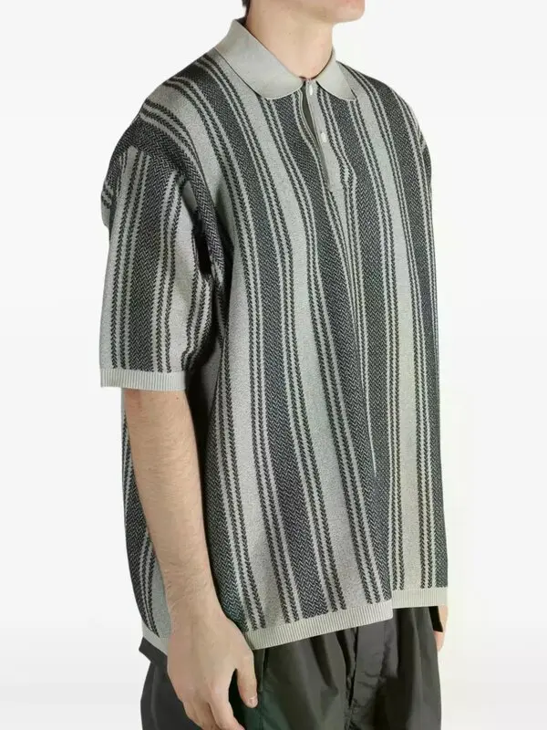 Nanamica Stripe-knit Polo Shirt