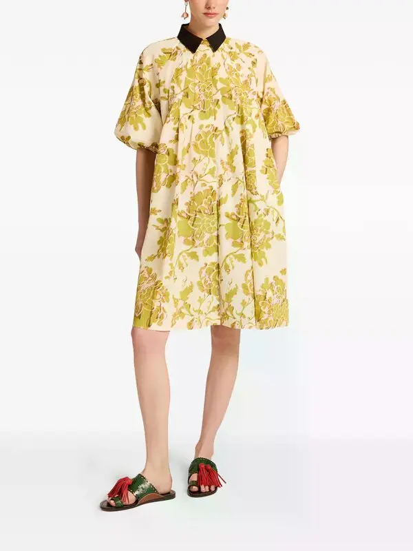 La DoubleJ Sunburst Dress In Oasis Floral Print - Neutrals