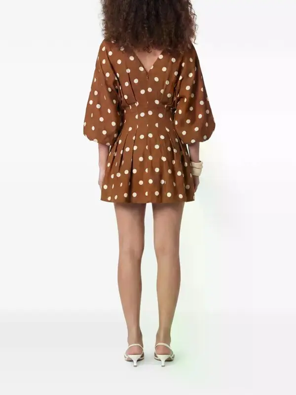 NICHOLAS Nicoline Polka-dot Puff Sleeve Mini Dress