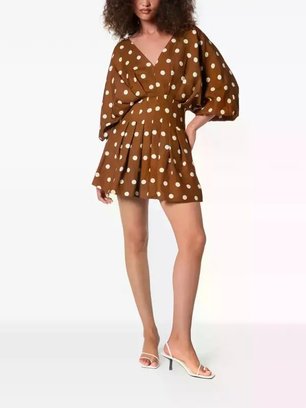 NICHOLAS Nicoline Polka-dot Puff Sleeve Mini Dress