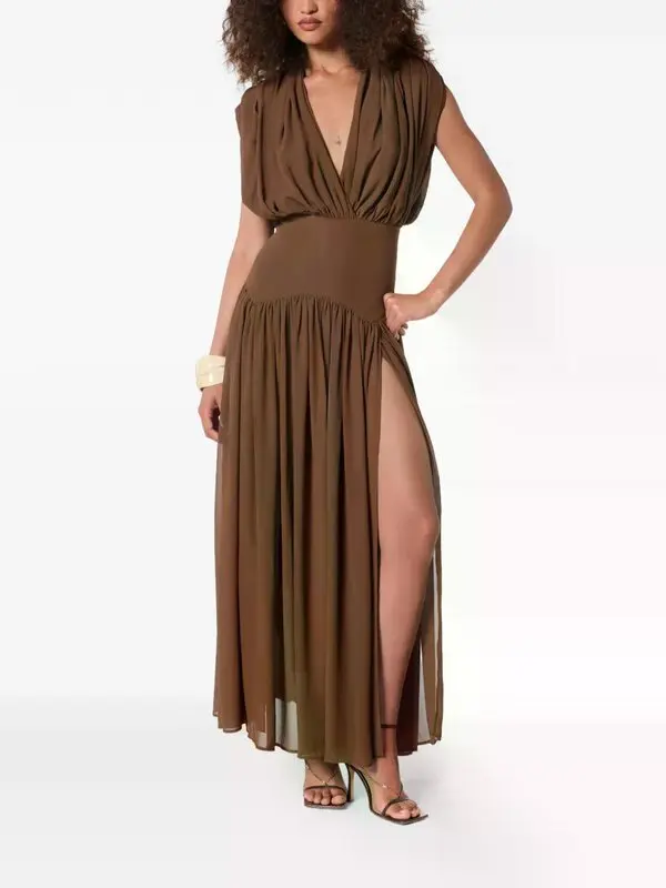 NICHOLAS Giana Open-panel Maxi Dress - Brown