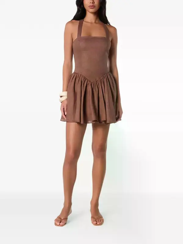 NICHOLAS Amalie Halter-neck Dress - Brown