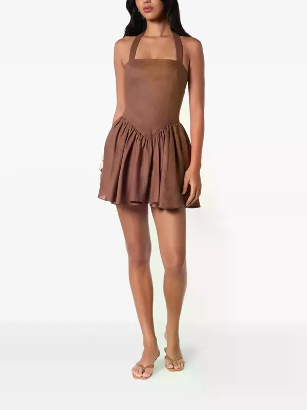 NICHOLAS Amalie Halter-neck Dress - Brown