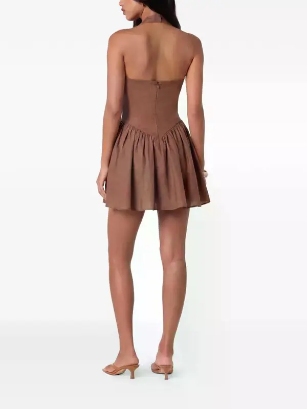 NICHOLAS Amalie Halter-neck Dress - Brown