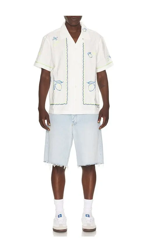 DUNST Hand Drawing Open Collared Shirt In . Also