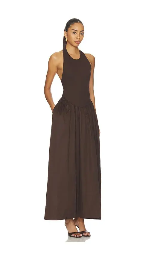ROAME. Roame Cody Rib Maxi Dress - Chocolate