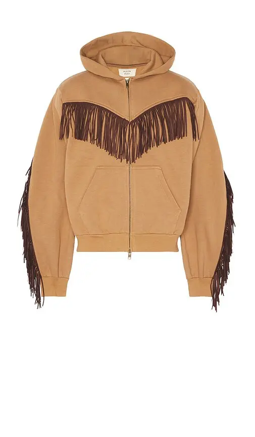 AUSTIN POST Fringed Full Zip Hoodie