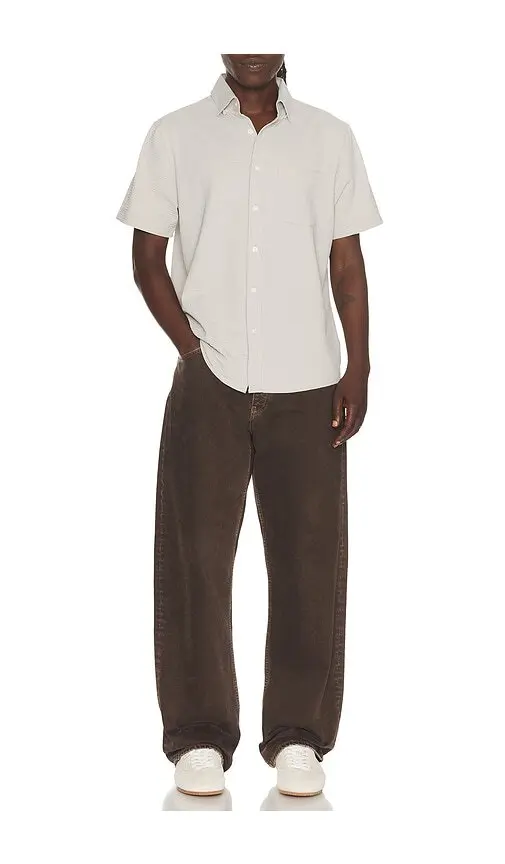 RHONE Commuter Seersucker Shirt In . Also - Grey
