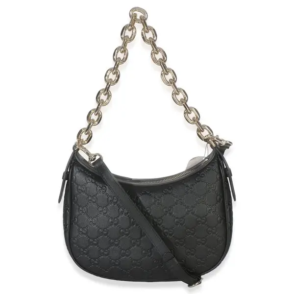 Gucci Embossed Calfskin Gg Arabella Half Moon Shoulder Bag