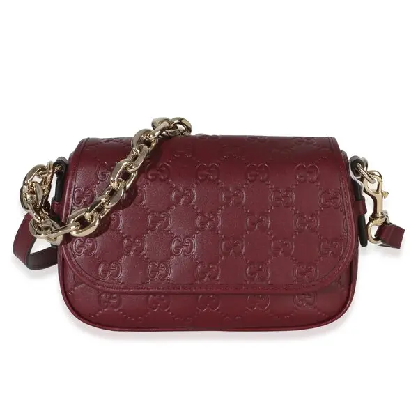 Gucci Gg Embossed Calfskin Arabella Flap Bag - Red