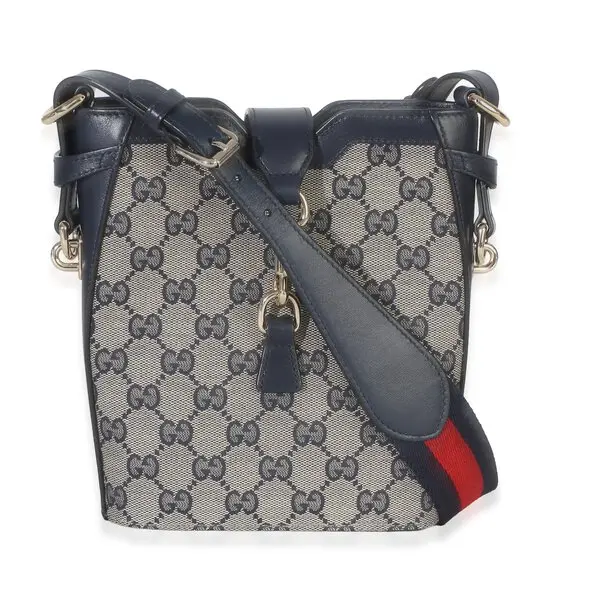 Gucci Gg Supreme Monogram Canvas Bucket Bag - Blue