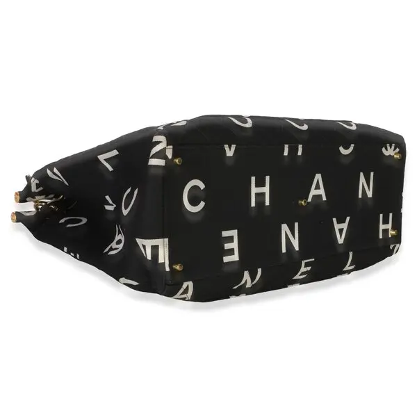 Chanel Vintage Quilted Logo Canvas Tote