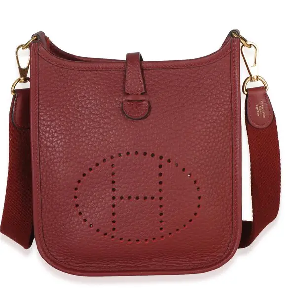 Hermès Rouge H Clemence Evelyne 16 Tpm Ghw - Red