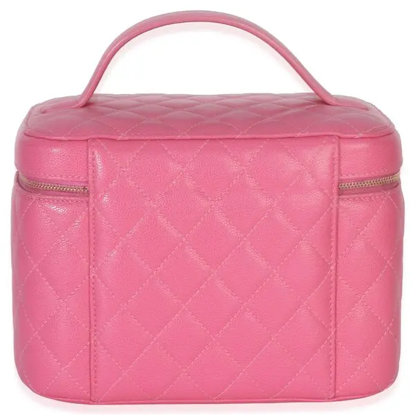 Chanel Quilted Caviar Top Handle Vanity Case