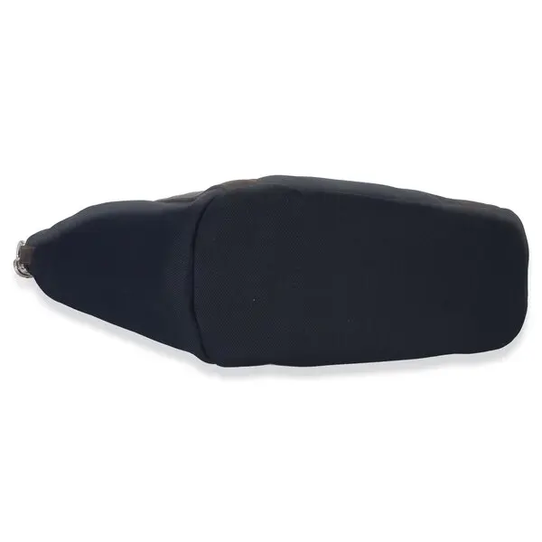 Hermès Bleu Navy Feu Canvas Grooming Bag - Blue
