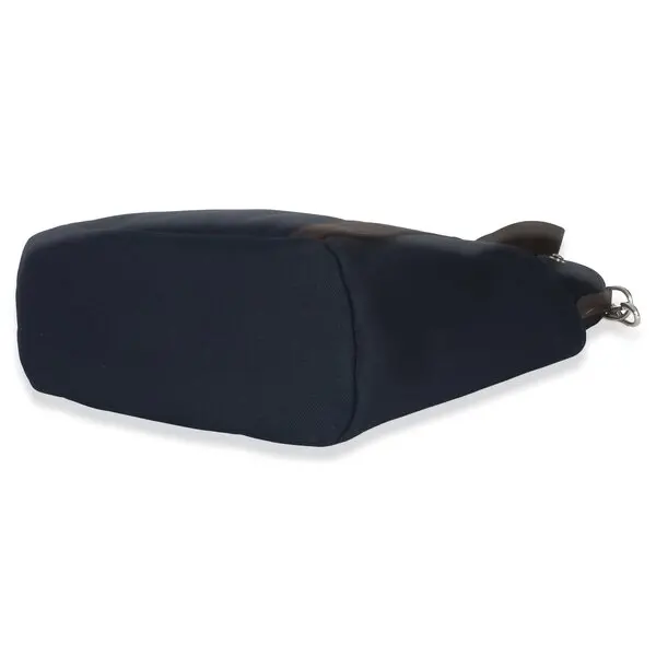 Hermès Bleu Navy Feu Canvas Grooming Bag - Blue