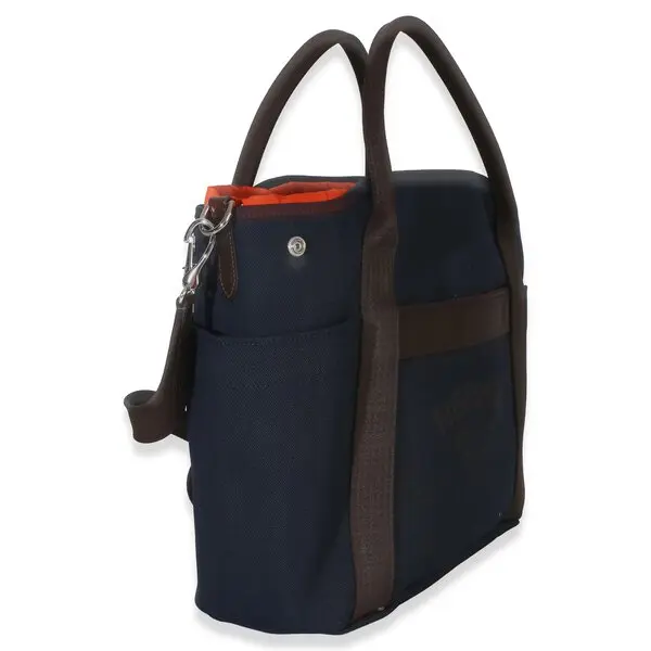 Hermès Bleu Navy Feu Canvas Grooming Bag - Blue