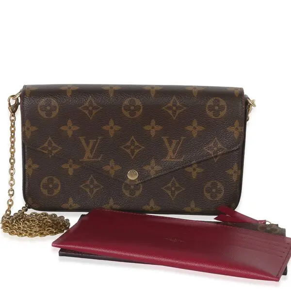LOUIS VUITTON Monogram Canvas Felicie Pochette Shoulder Bag - Brown