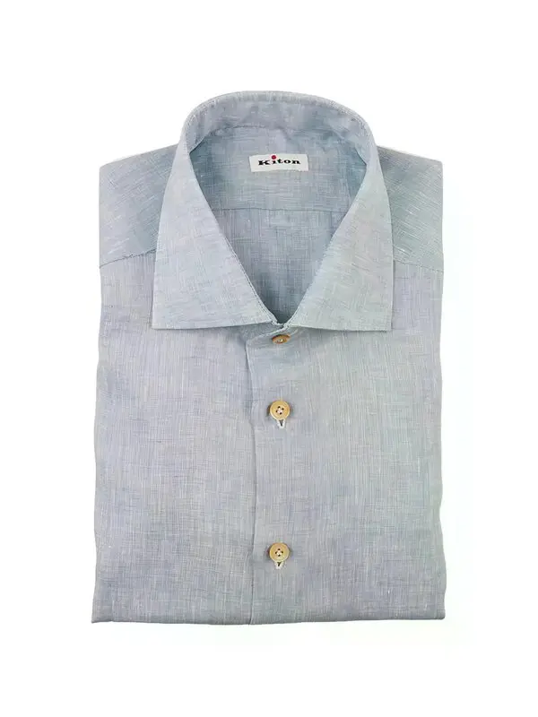 Kiton Slub-texture Spread-collar Shirt