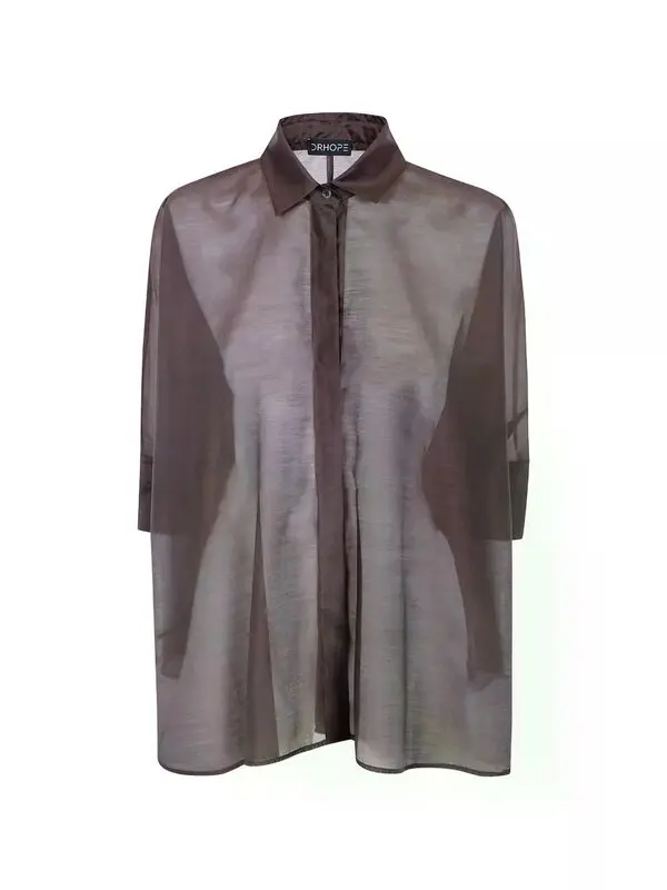 DRHOPE Sheer Button-up Shirt