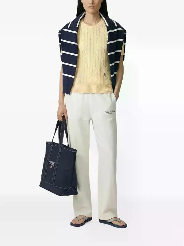 SPORTY & RICH Embroidered Cotton Track Pants
