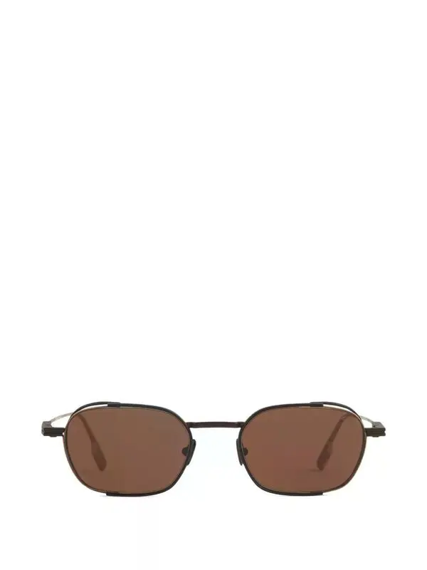 Zegna Oval Frame Sunglasses - Black