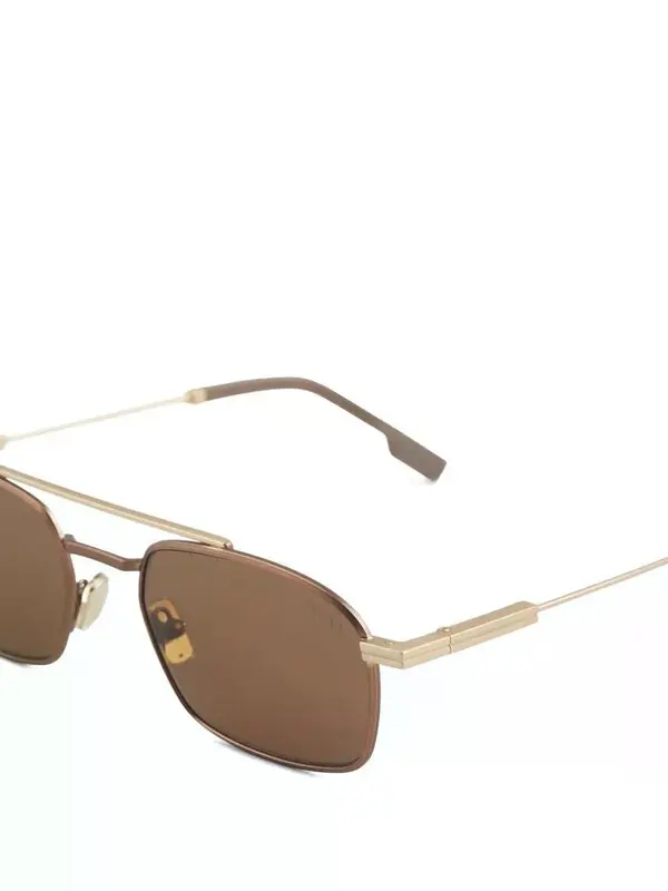 Zegna Rectangular Frame Sunglasses