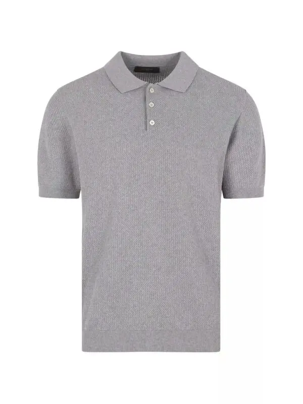 ZANONE Textured-knit Polo Sweater