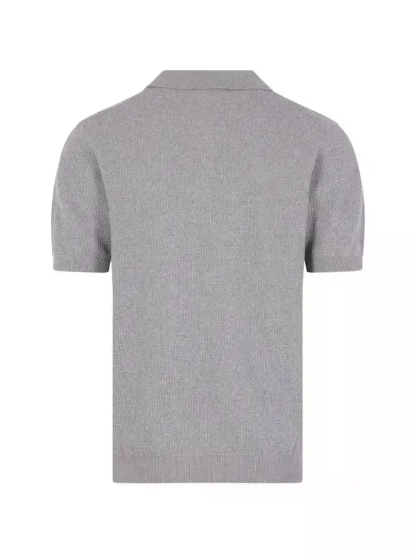ZANONE Textured-knit Polo Sweater