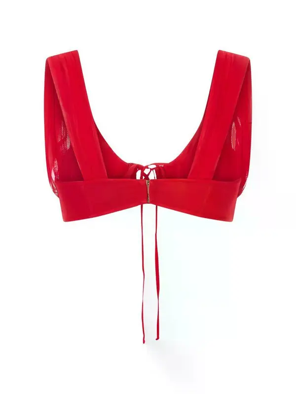 Giuseppe Di Morabito Lace-up Draped Bra - Red