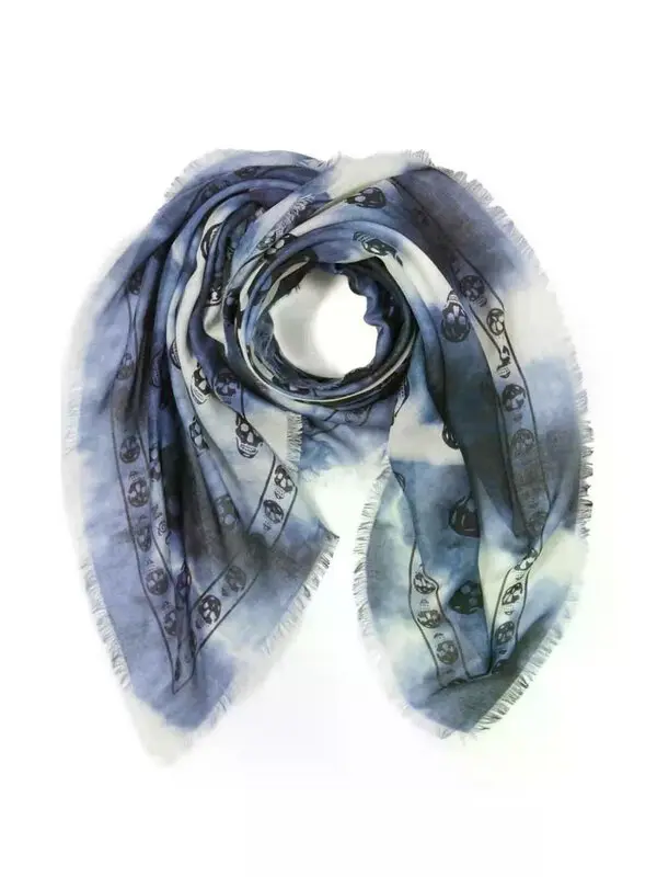 Alexander McQueen Skull-print Tie-dye Scarf