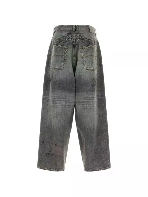 Balenciaga Embroidered Whiskered Jeans - Grey