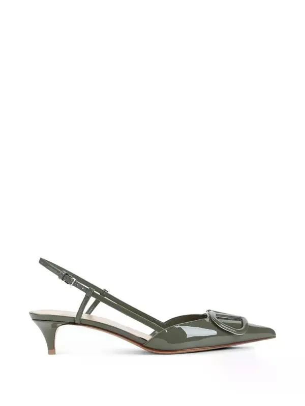 Valentino Garavani Vlogo Signature Patent Leather Slingback Pumps 40mm