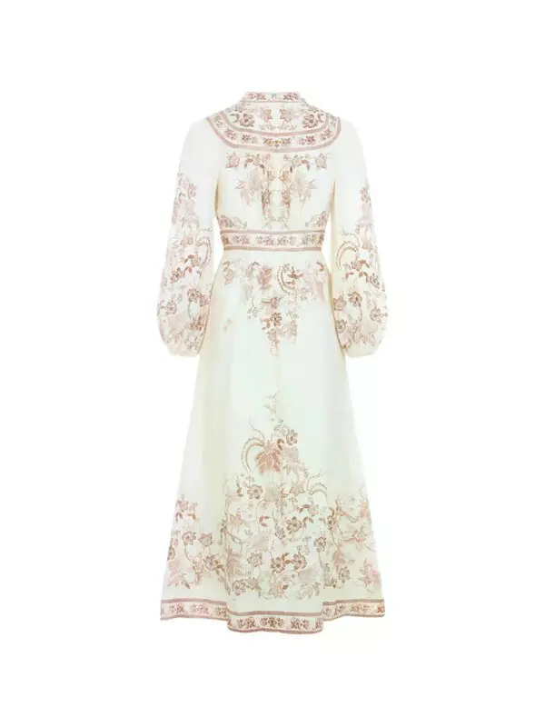 Zimmermann Indra Floral-print Midi Dress - Neutrals