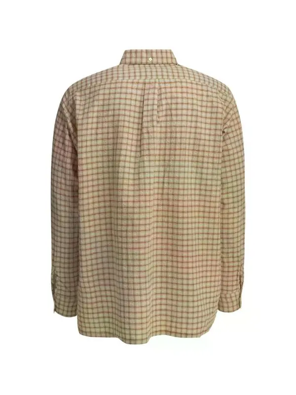 BEAMS Check-pattern Seersucker-texture Shirt
