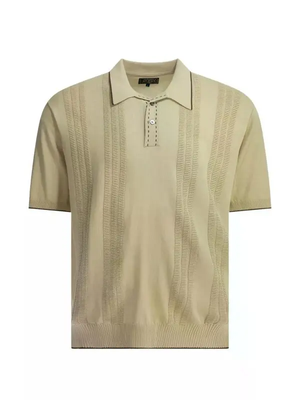 BEAMS Textured-knit Polo Shirt