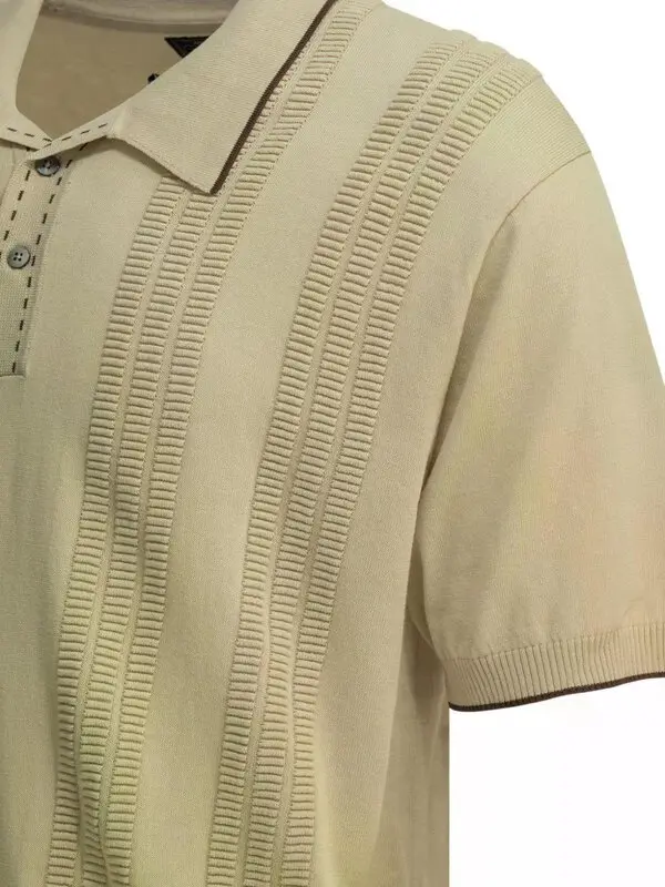 BEAMS Textured-knit Polo Shirt