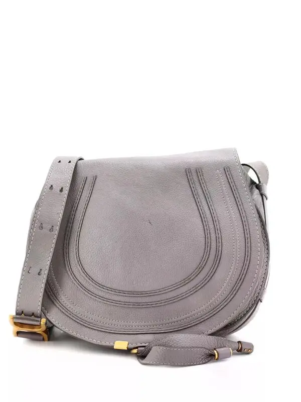 Chloé Marcie Leather Medium Crossbody Bag - Grey