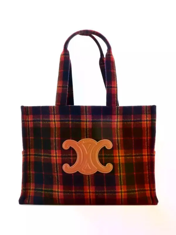 Celine Cabas Thais Tartan Wool Large Tote Bag